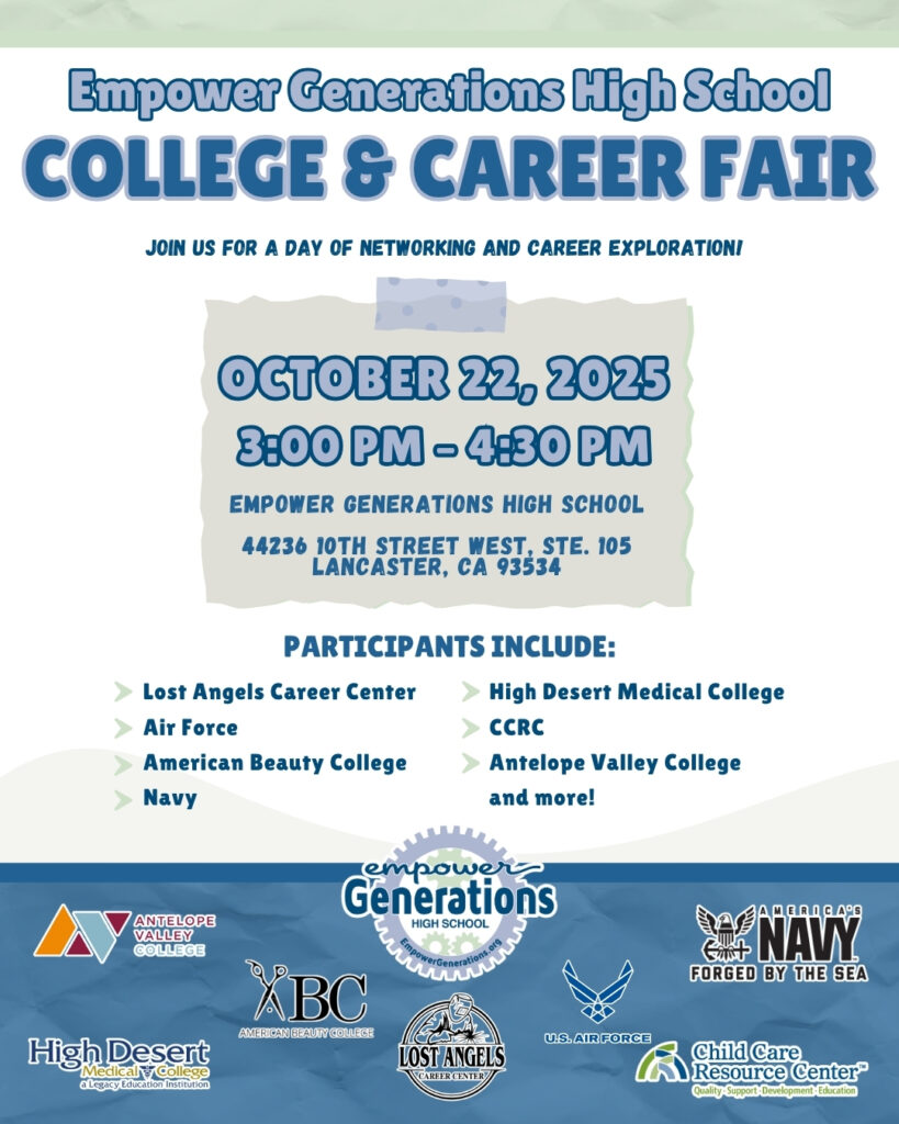 You're Invited: Empower Generations College & Career Fair: October 22 - Empower Generations